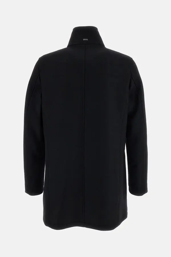 Herno Cappotto In Lana Con Eco Pelliccia - Nero