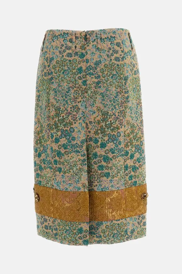 Dries Van Noten Gonna Midi Con Ricami Floreali - Multicolore