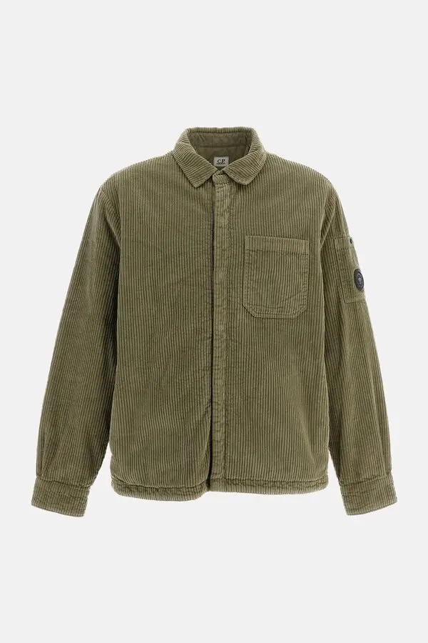 C.P. COMPANY Overshirt Imbottita In Velluto A Coste - Verde