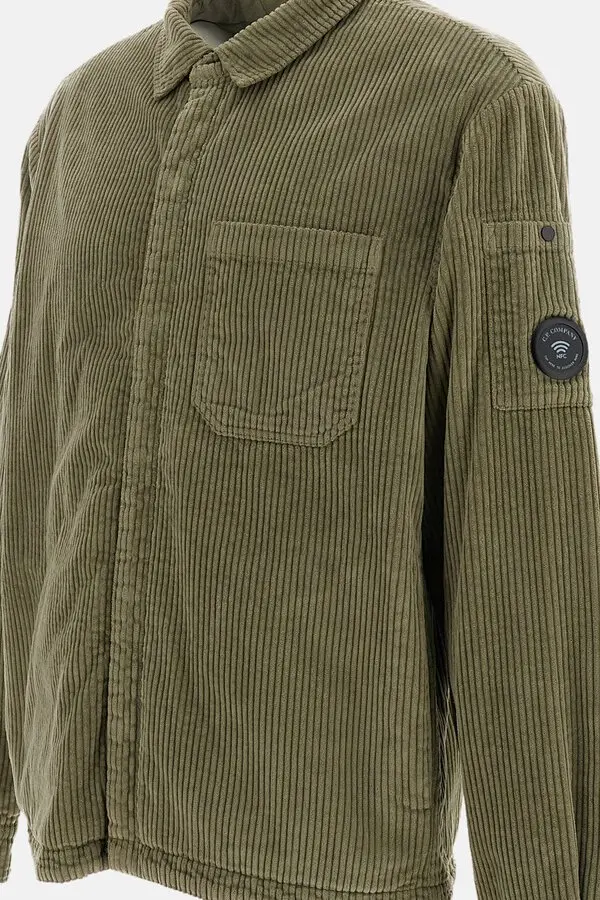 C.P. COMPANY Overshirt Imbottita In Velluto A Coste - Verde