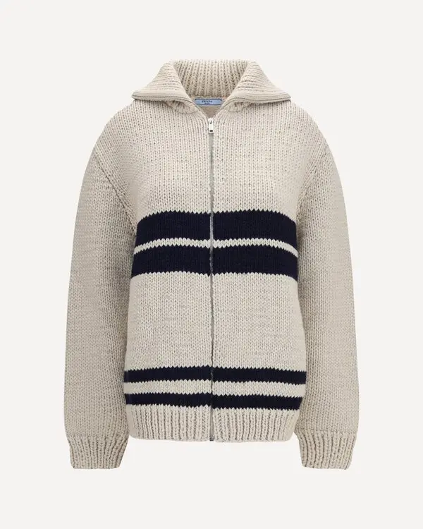Prada Wool Zip Cardigan