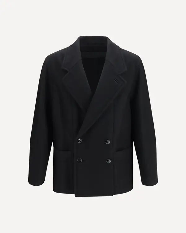 LEMAIRE Short Double-breasted Wool And Alpaca Coat