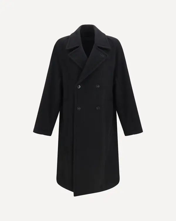 LEMAIRE Short Double-breasted Wool And Alpaca Coat