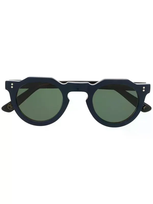 LESCA Pica Round-frame Sunglasses - Blue