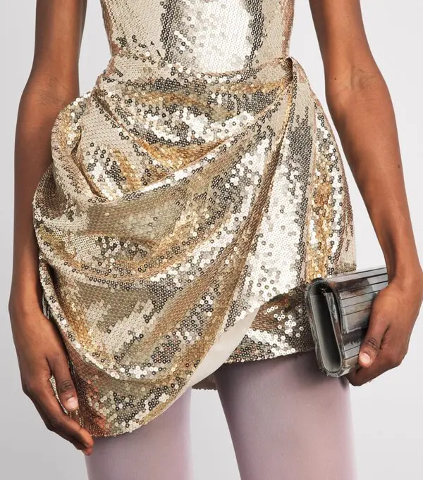 VIVIENNE WESTWOOD Sequin Off-the-shoulder Corset Mini Dress