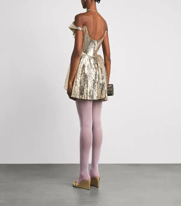 VIVIENNE WESTWOOD Sequin Off-the-shoulder Corset Mini Dress