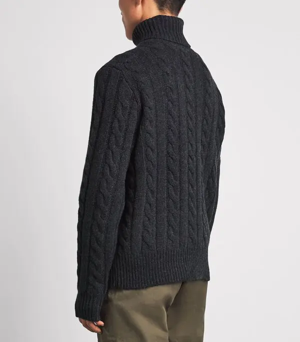 POLO RALPH LAUREN Wool-cashmere Cable-knit Rollneck Sweater