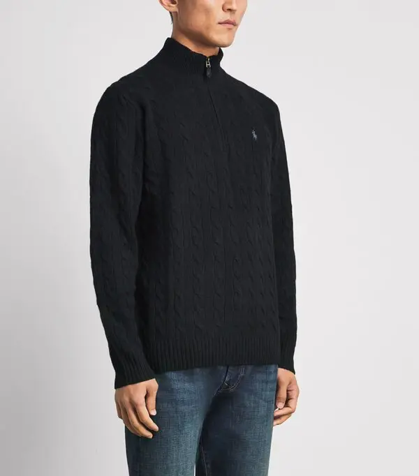 Polo Ralph Lauren Wool-cashmere Quarter-zip Sweater