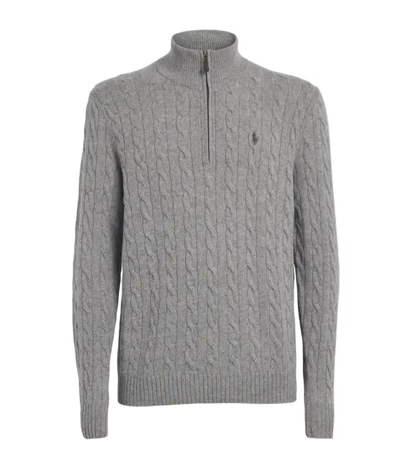 POLO RALPH LAUREN Wool-cashmere Quarter-zip Sweater
