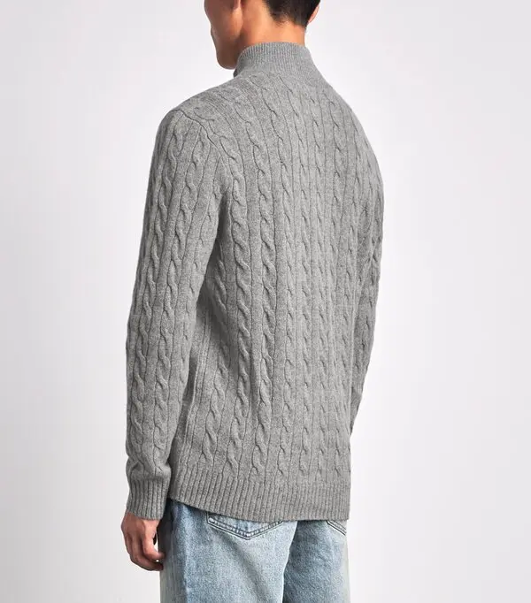POLO RALPH LAUREN Wool-cashmere Quarter-zip Sweater