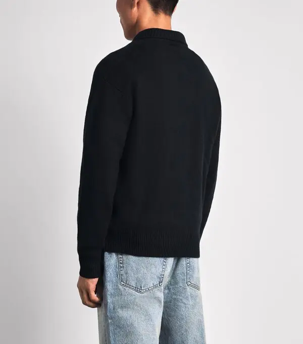 POLO RALPH LAUREN Wool-alpaca Logo Polo Sweater