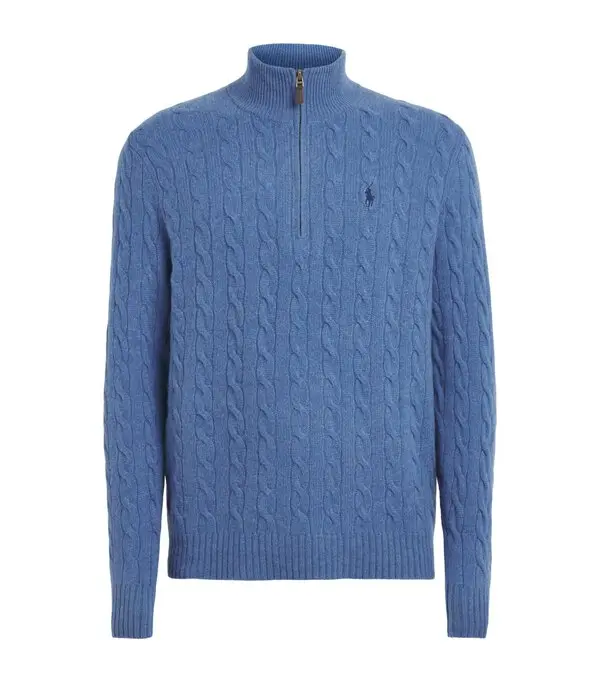 POLO RALPH LAUREN Wool-cashmere Quarter-zip Sweater
