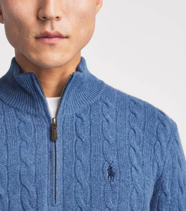 POLO RALPH LAUREN Wool-cashmere Quarter-zip Sweater