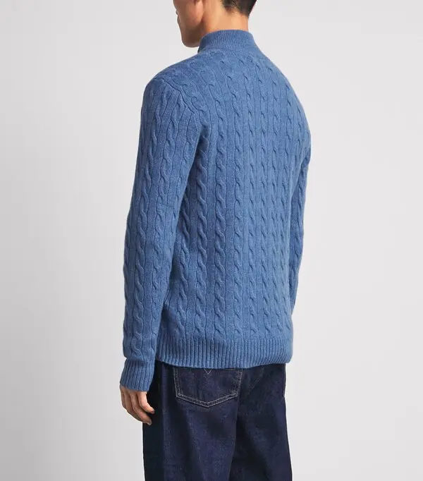 POLO RALPH LAUREN Wool-cashmere Quarter-zip Sweater