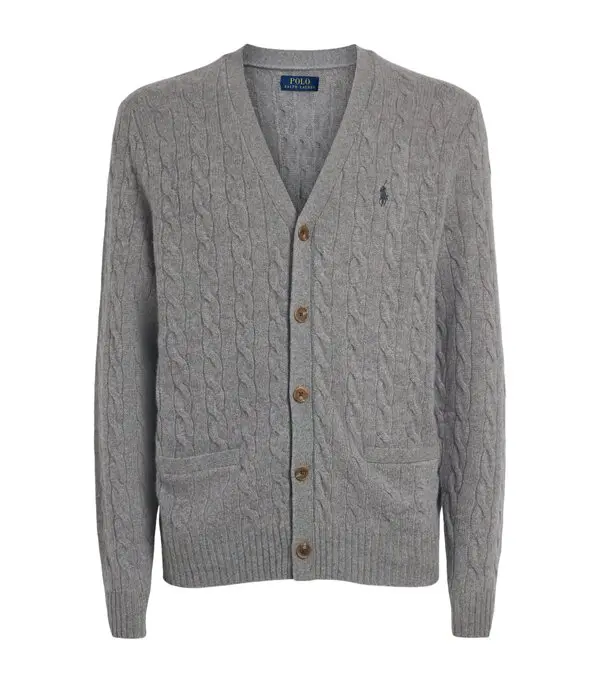 POLO RALPH LAUREN Wool-cashmere Cable-knit Cardigan