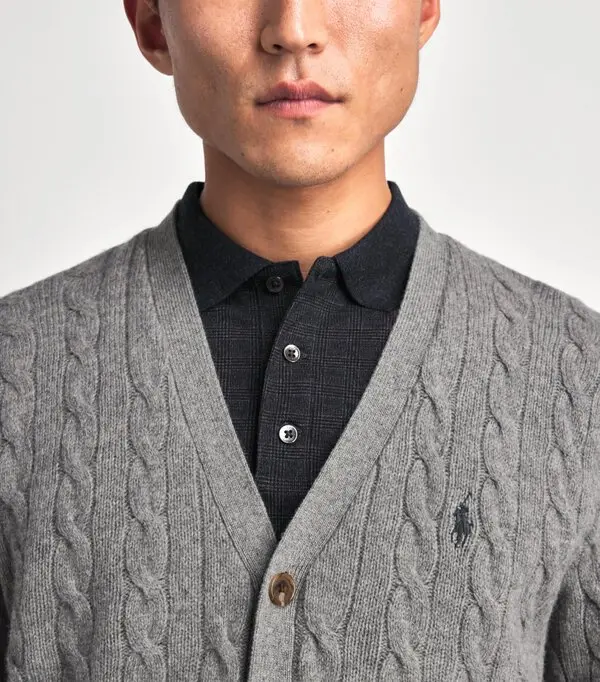 POLO RALPH LAUREN Wool-cashmere Cable-knit Cardigan
