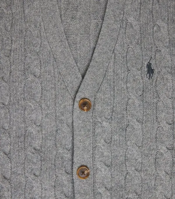POLO RALPH LAUREN Wool-cashmere Cable-knit Cardigan