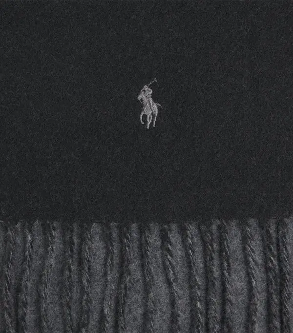 Polo Ralph Lauren Wool-blend Reversible Scarf - Black