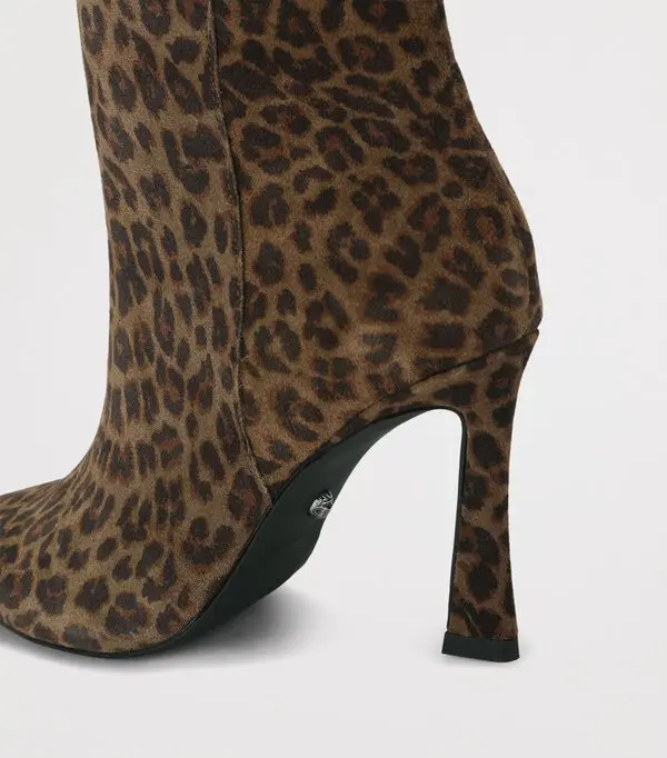 Kurt Geiger Suede Leopard Print Annabel Ankle Boots