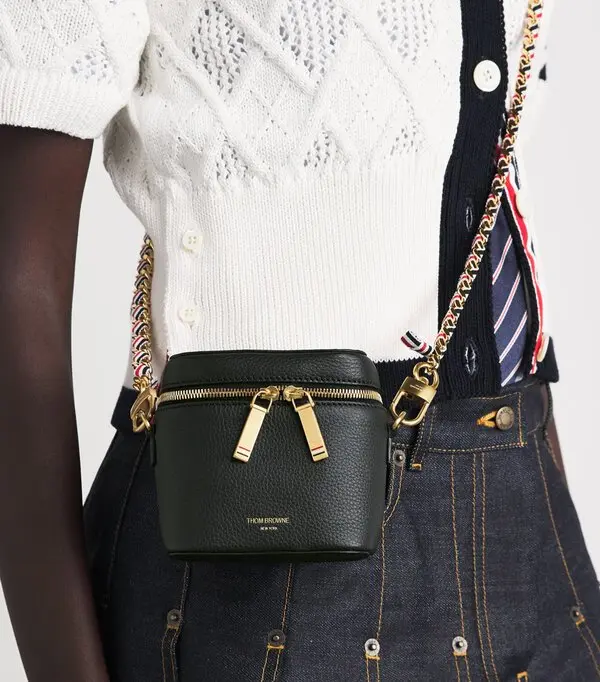 Thom Browne Leather Box Pouch
