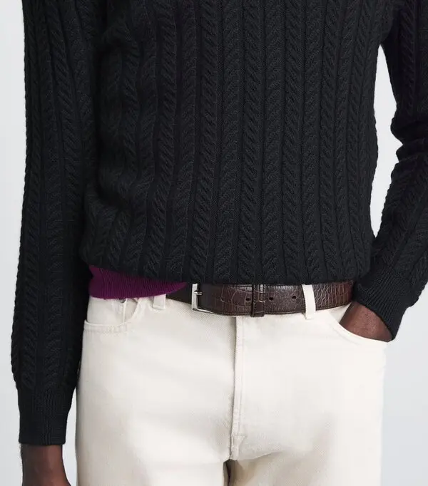 ISAIA Wool-silk-cashmere Polo Sweater
