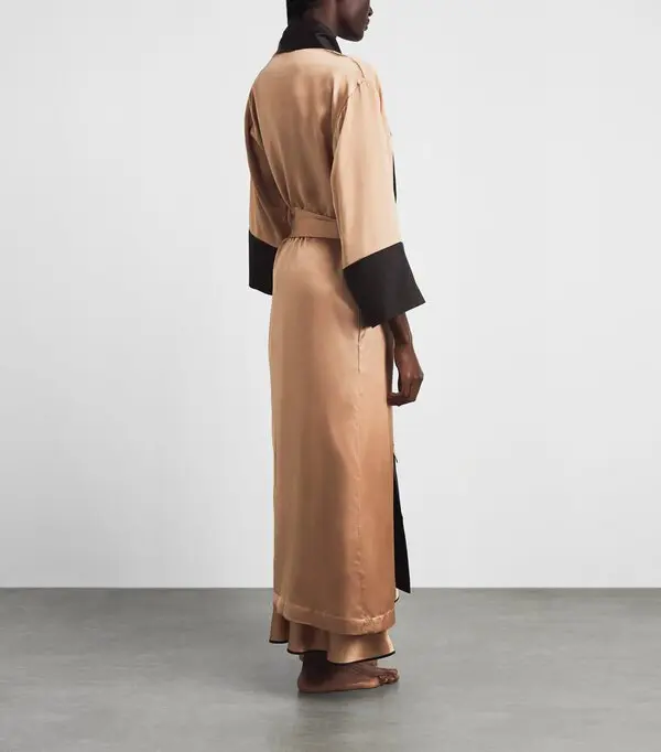 Loretta Caponi Silk Porzia Long Robe
