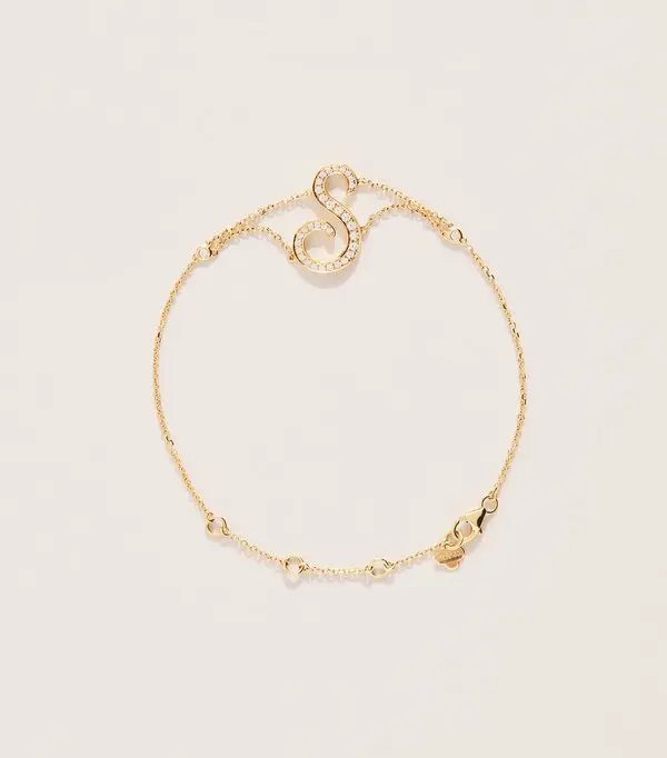 ROSA DE LA CRUZ Yellow And Diamond S Initial Pendant