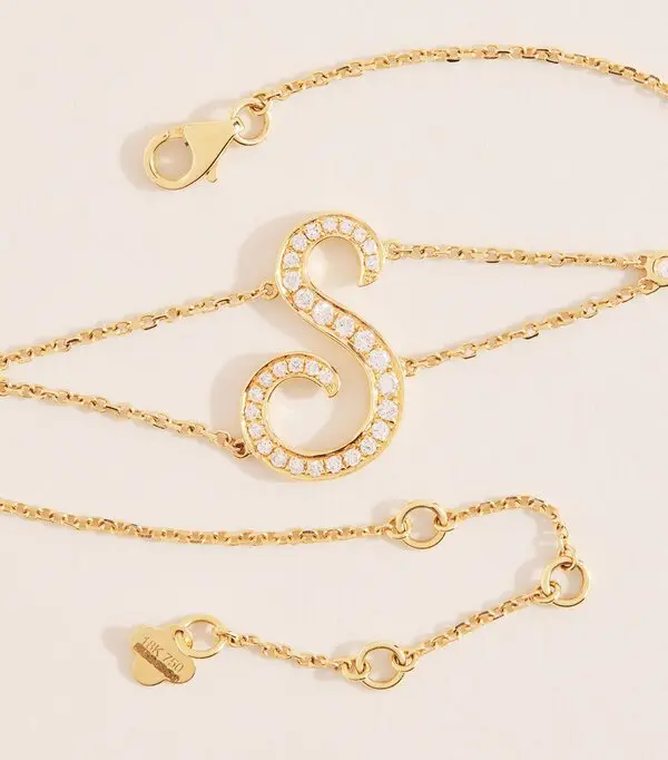ROSA DE LA CRUZ Yellow And Diamond S Initial Pendant