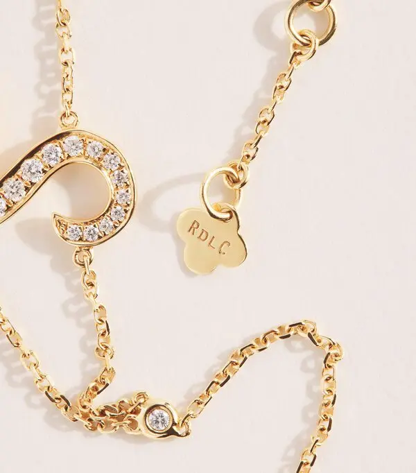 ROSA DE LA CRUZ Yellow And Diamond S Initial Pendant
