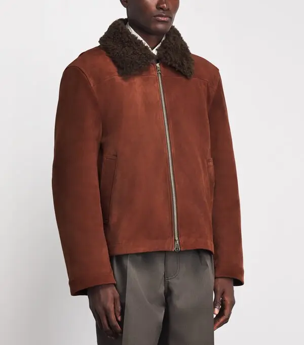 Paul Smith Suede Shearling-collar Flight Jacket