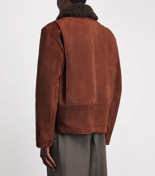 Paul Smith Suede Shearling-collar Flight Jacket