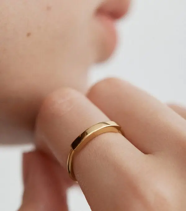 Monica Vinader Vermeil Linear Stacking Ring
