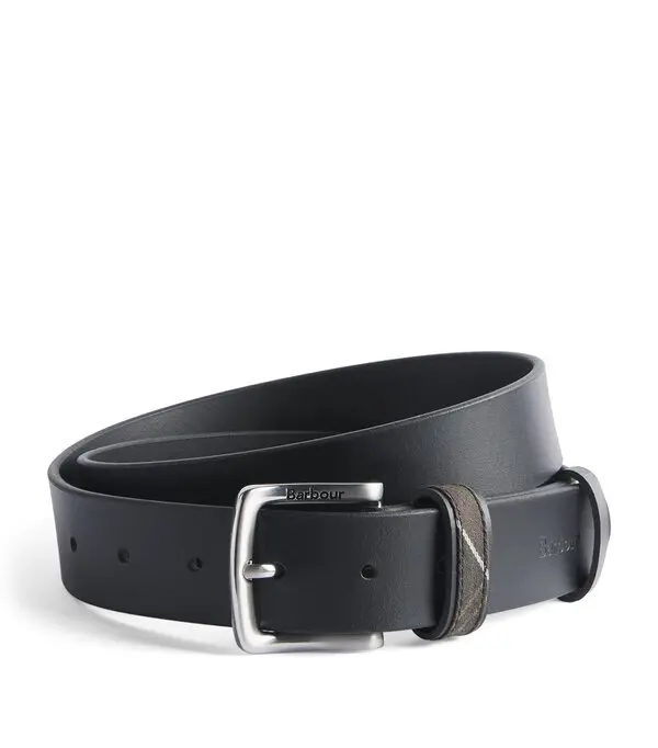 BARBOUR Leather Tartan Keeper Belt