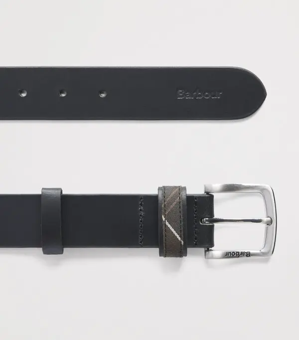 BARBOUR Leather Tartan Keeper Belt