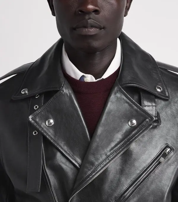 THOM BROWNE Moto Leather Jacket