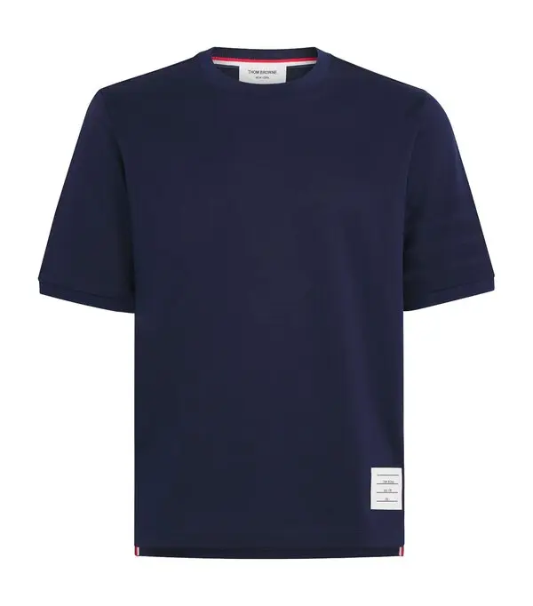 Thom Browne Cotton 4-stripe T-shirt - Navy