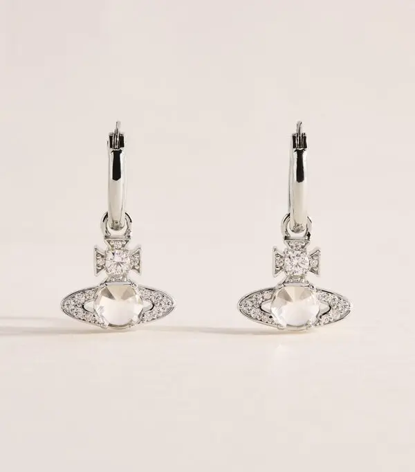 VIVIENNE WESTWOOD Crystal Ondina Hoop Earrings - Silver