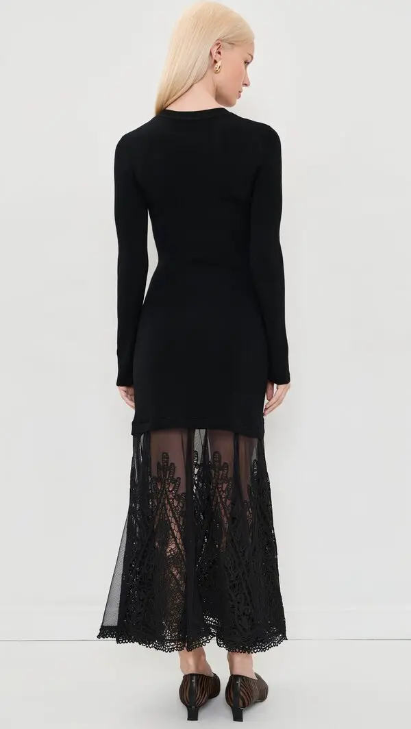 Sea Vali Embellished Mixed Media Maxi Dress