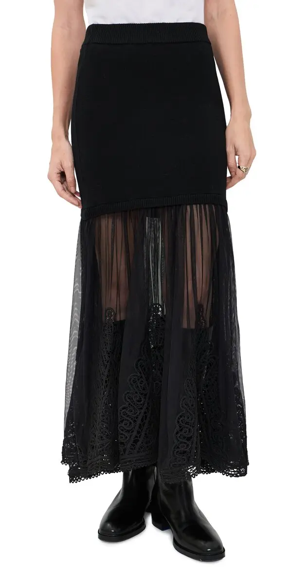 Sea Vali Embroidered Maxi Skirt