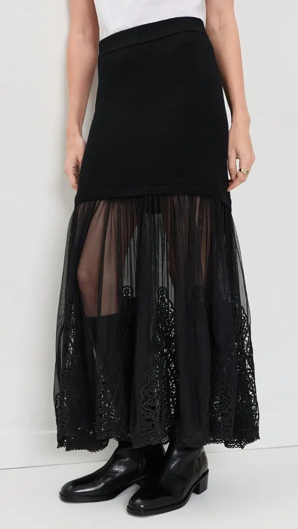 Sea Vali Embroidered Maxi Skirt