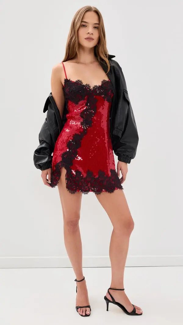 Bardot Alerie Sequin Mesh Mini Dress
