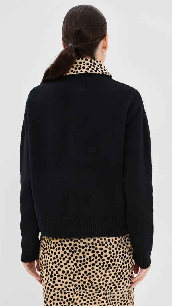 RÓHE Cheetah Collar Cardigan