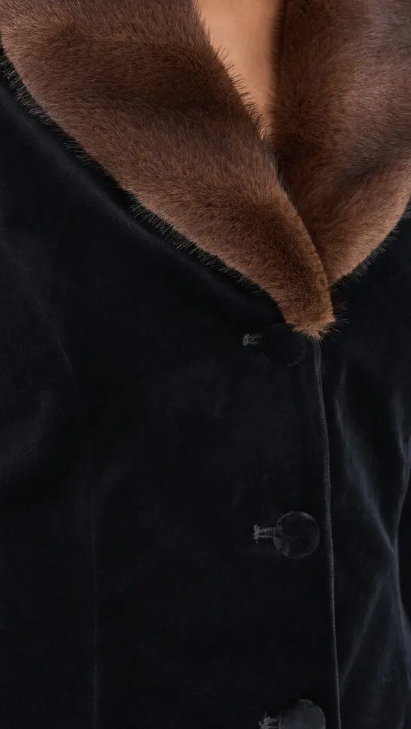 TANNER FLETCHER Antoinette Faux Fur Collar Mini Dress