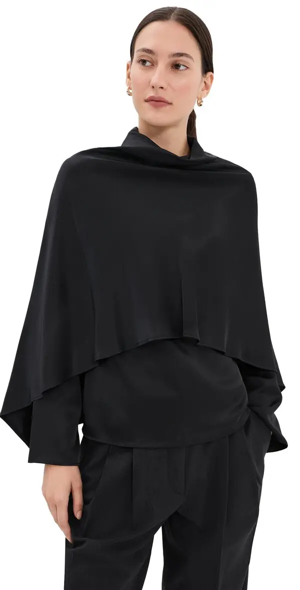 RÓHE Satin Cape Top