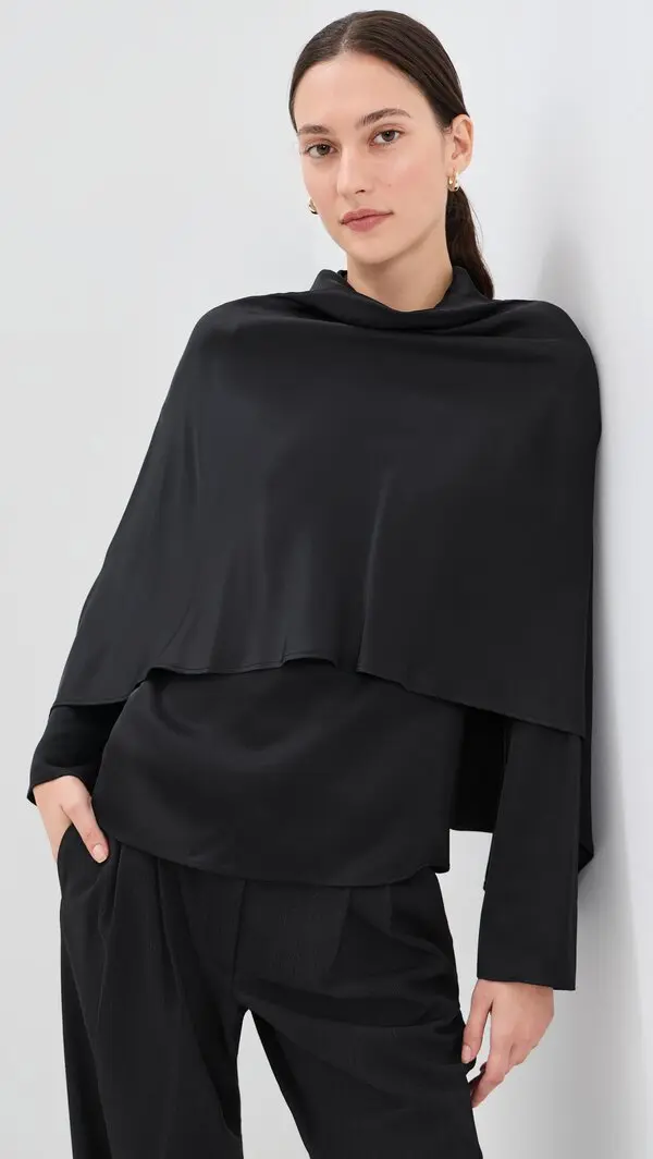 RÓHE Satin Cape Top
