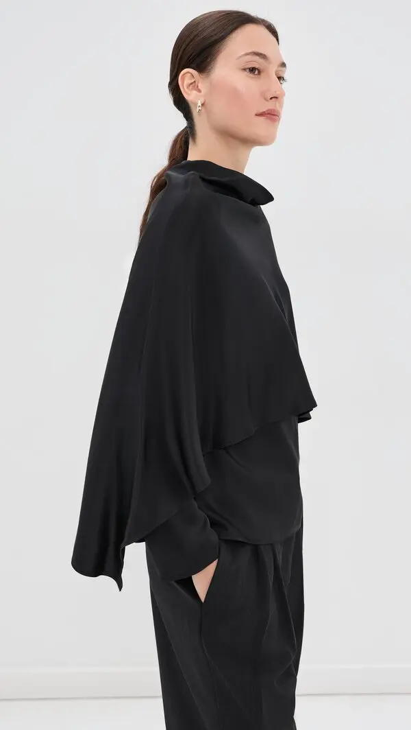 RÓHE Satin Cape Top