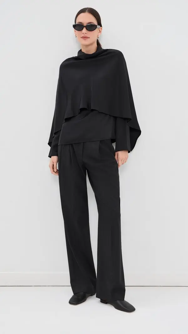 RÓHE Satin Cape Top