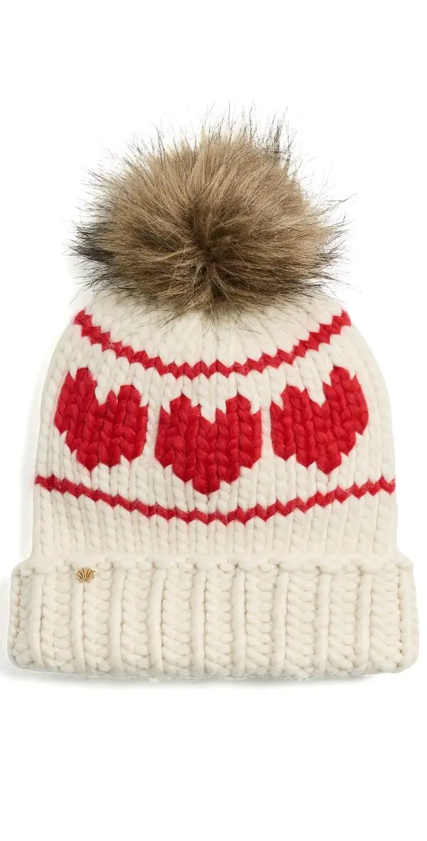 Lele Sadoughi Triple Hearts Beanie