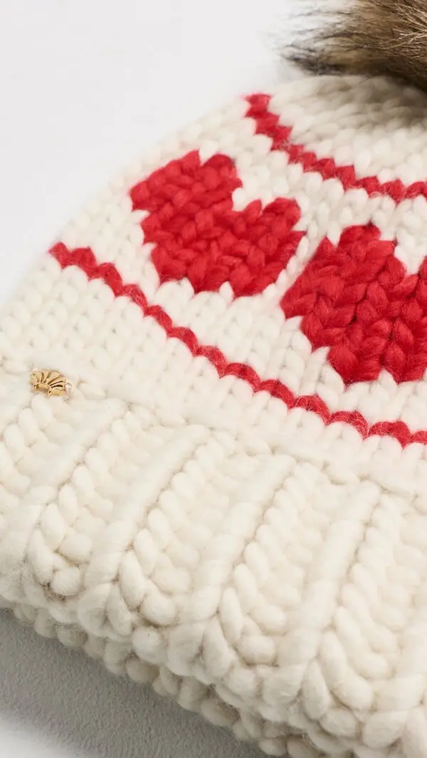 Lele Sadoughi Triple Hearts Beanie
