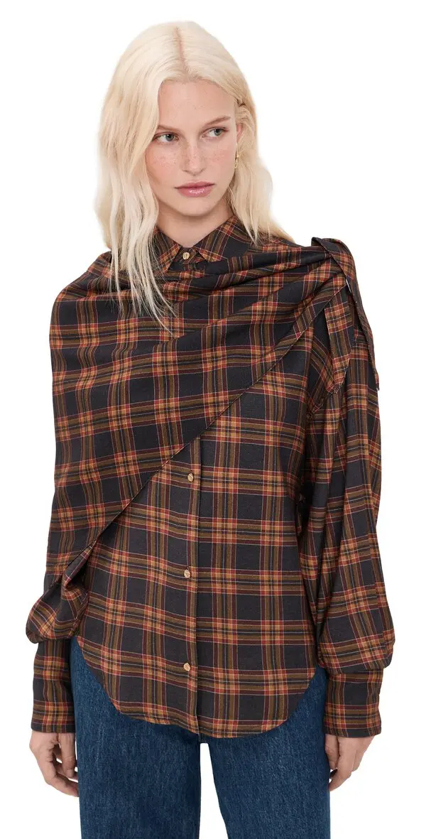 ESSENTIEL ANTWERP Kiss Oversized Shirt With Scarf